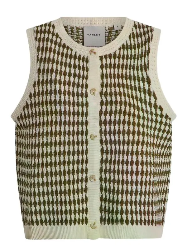 Varley Aura Geometric-pattern Knit Vest - Neutrals