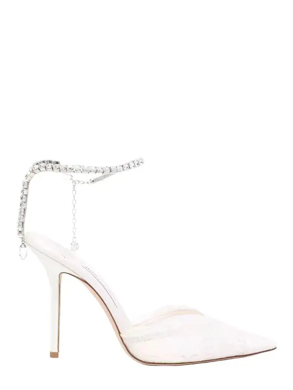 JIMMY CHOO Saeda Lace Pumps - White