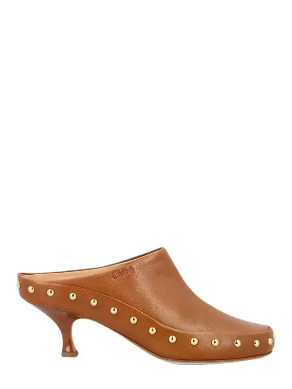 Chloé Junie Heeled Mules - Brown