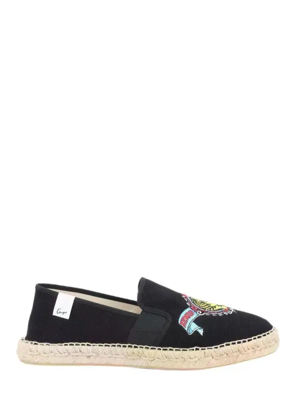 Kenzo Logo-embroidered Espadrilles - Black