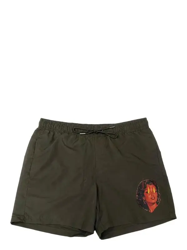 MELT Graphic Print Swim Shorts - Green