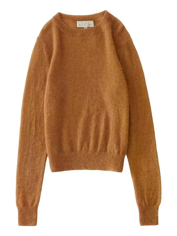 Studio Nicholson Eyla Ribbed-trim Sweater - Brown