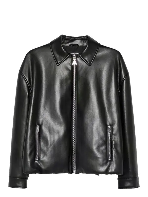 Patrizia Pepe Coated Bomber Jacket - Black