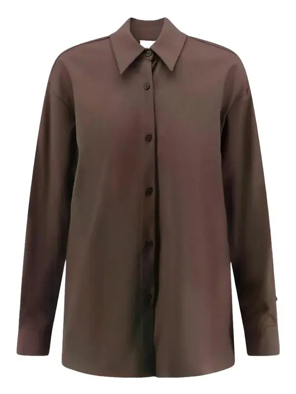 ALYSI Pointed-collar Shirt - Brown
