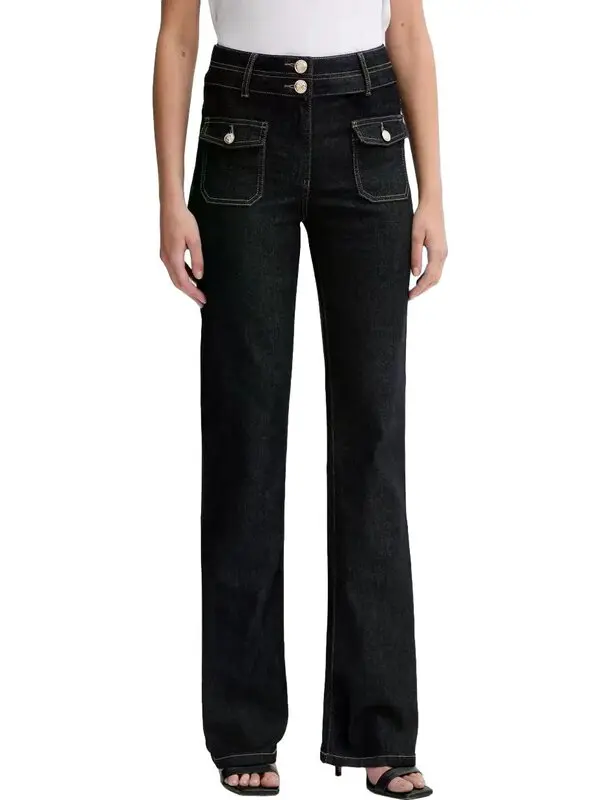 MORGAN Flap-pocket Flared Jeans - Blue
