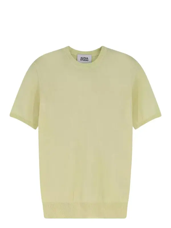 Alpha Studio Short-sleeve Crew-neck Sweater - Green