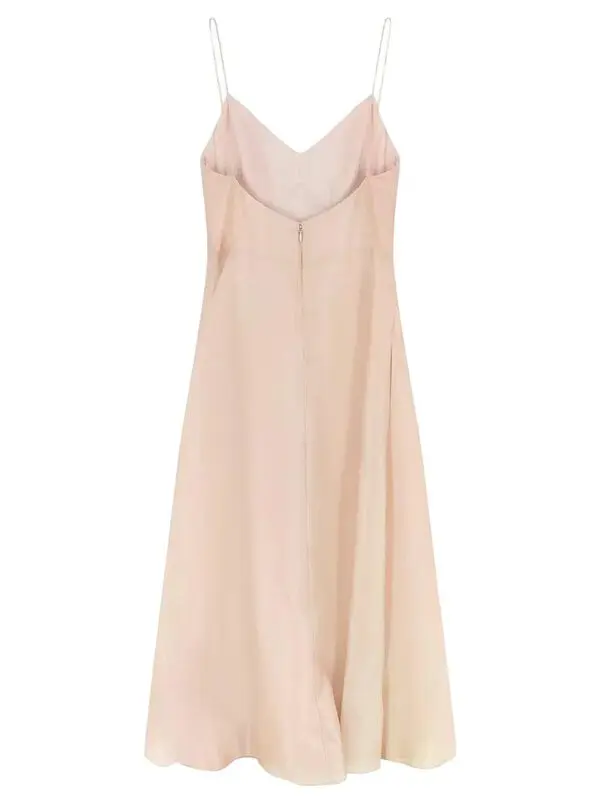 Alberta Ferretti Silk Midi Dress - Neutrals