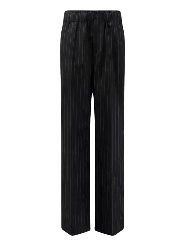 SEMICOUTURE Pinstripe Wide Leg Trousers - Grey