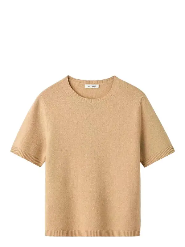 Soft Goat Oversized Knitted T-shirt - Neutrals