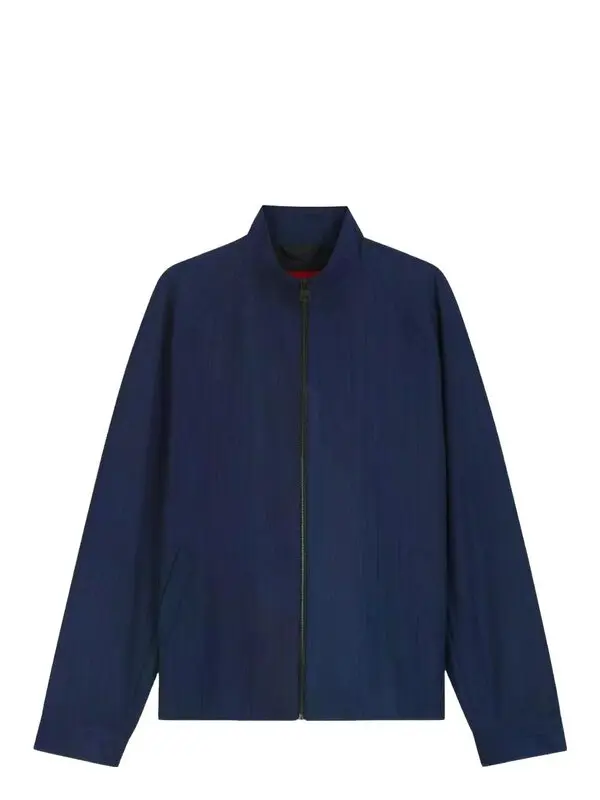 Hugo Kamilo Slim-fit Jacket In Chalk-striped Virgin Wool - Blue