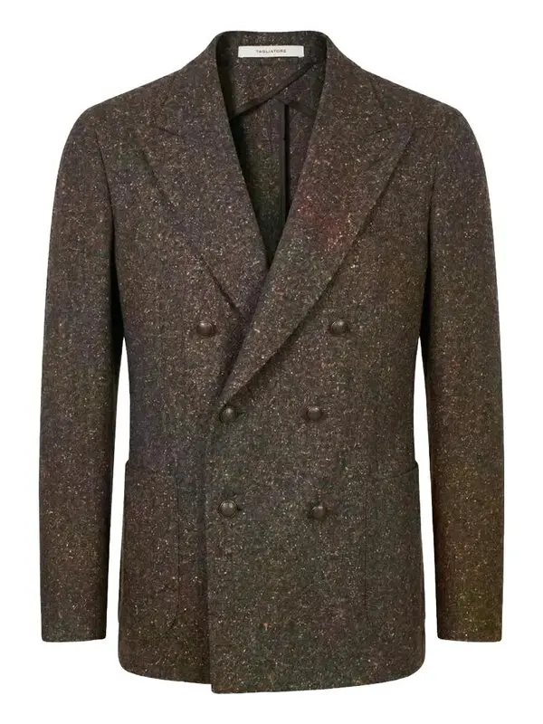 Tagliatore Double-breasted Wool Blazer - Brown