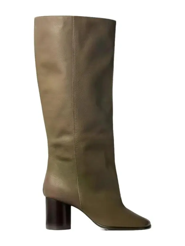 LEMAIRE Crease Sleeve Boots In Soft Glossy Leather - Brown