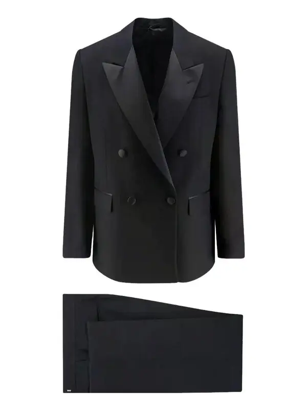 LARDINI Soiree Double-breasted Tuxedo - Black