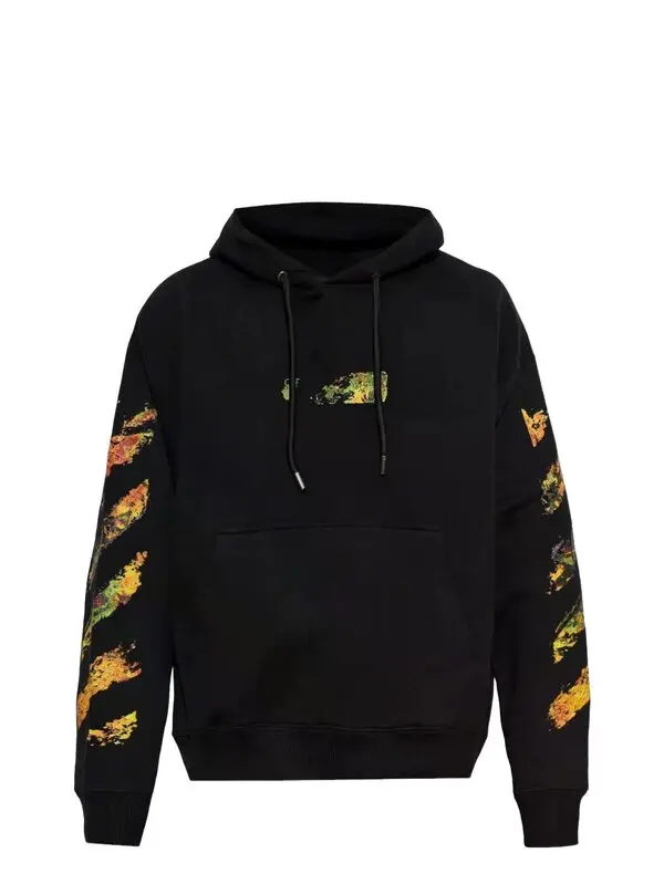 Off-White Arrows-print Drawstring Hoodie - Black