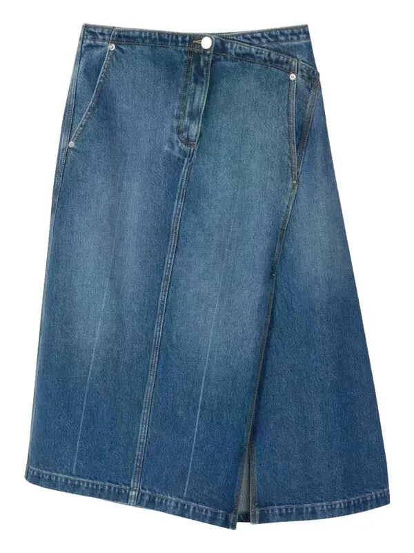 3.1 Phillip Lim Asymmetrical-hem Denim Midi Skirt - Blue