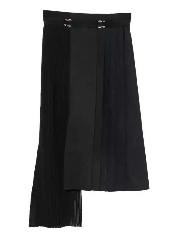 Sandro Cecilia Asymmetric Pleated Skirt - Black