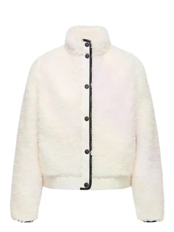 Moncler Fleece Texture High-neck Cardigan - Neutrals
