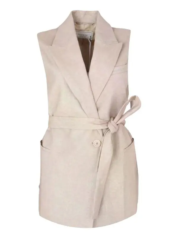 Peserico Belted Notch-lapel Waistcoat - Neutrals