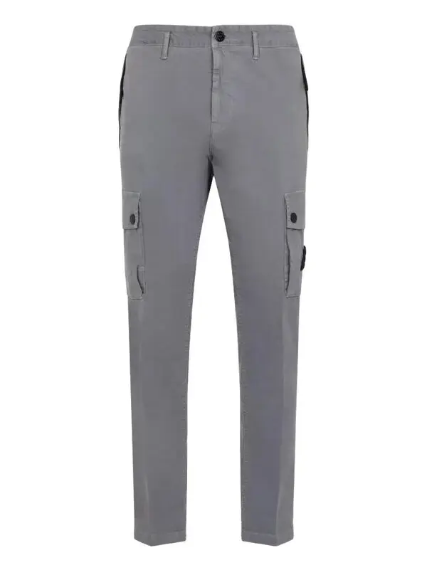 Stone Island Logo Patch Cargo Pants - Grey