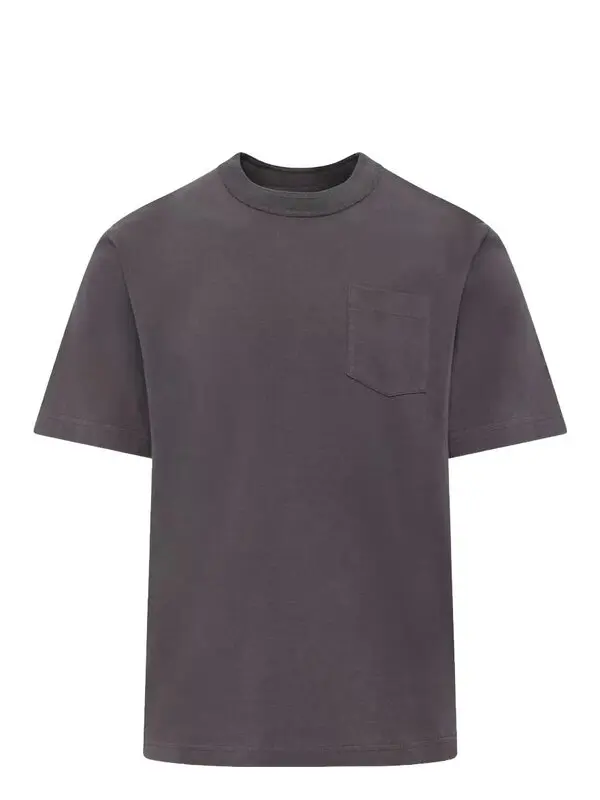 Sacai Side-zip Cotton T-shirt - Grey