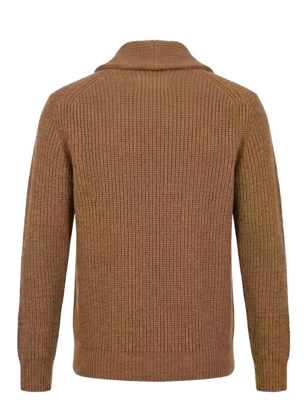 DRUMOHR Shawl-collar Ribbed Cardigan - Brown