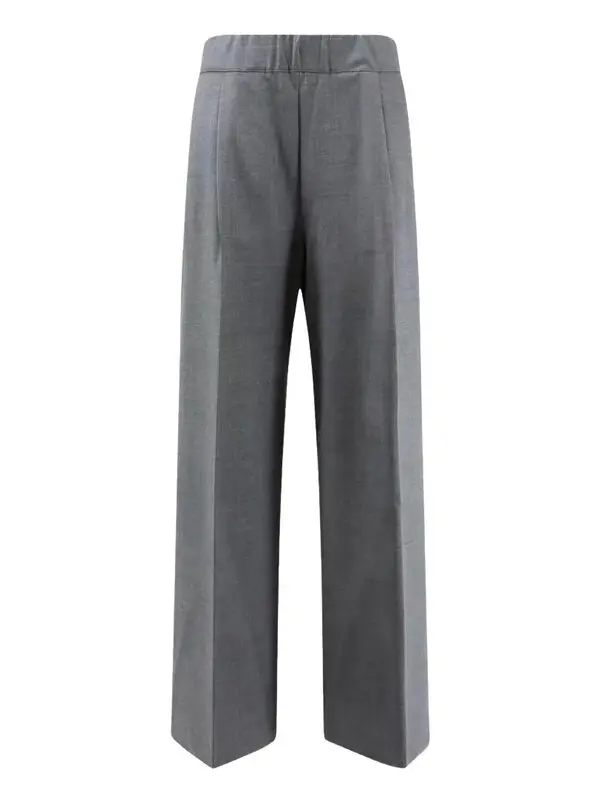 SEMICOUTURE Straight-leg Trousers With Elasticated Waistband - Grey