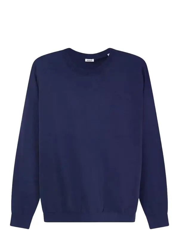 Aspesi Crew Neck Ribbed Trim Sweater - Blue