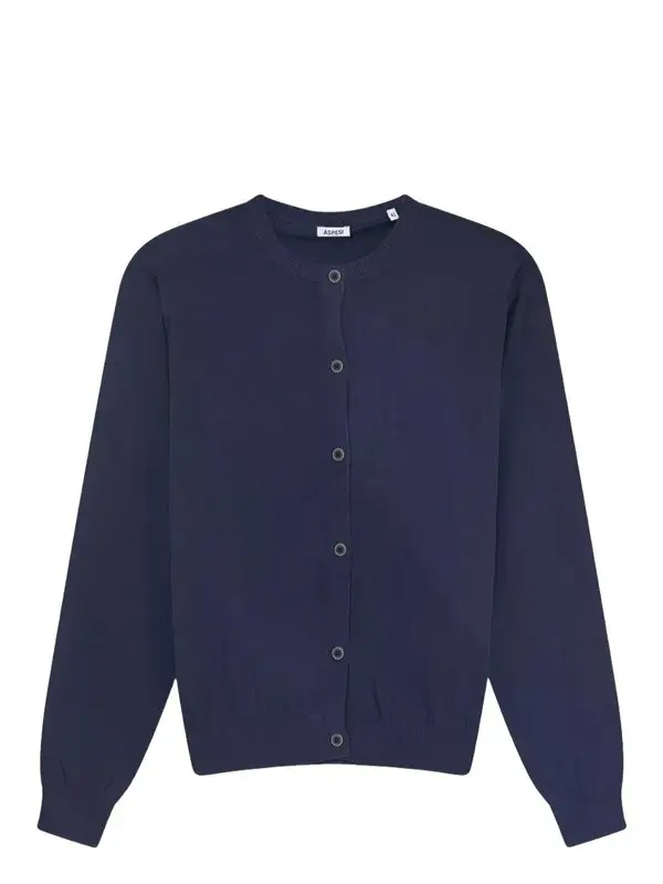 Aspesi Crew Neck Button-up Cardigan - Blue