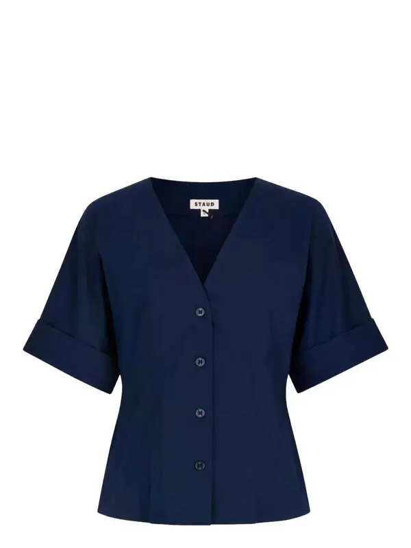 Staud Elle Button-up Top - Blue