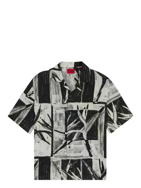 Hugo Floral-print Short-sleeve Shirt - White