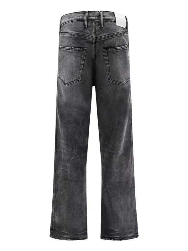 NUMERI Logo Patch Straight-leg Jeans - Black