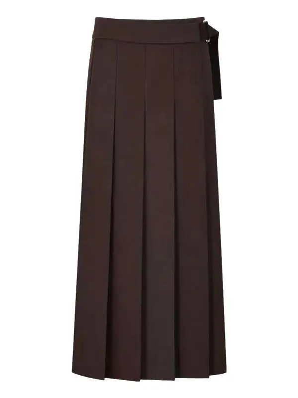 P.a.r.o.s.h Belted Pleated Midi Skirt - Brown