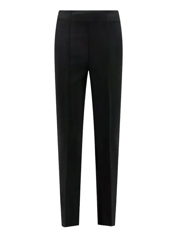RÓHE Cigarette-leg Topstitched Slim-fit Trousers - Black