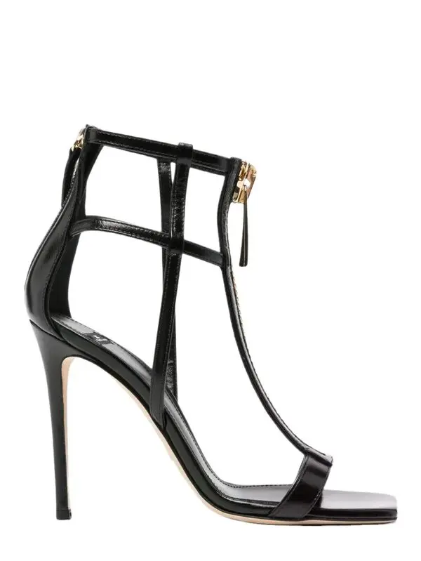 Elisabetta Franchi Zip-detail Cage Sandals - Black