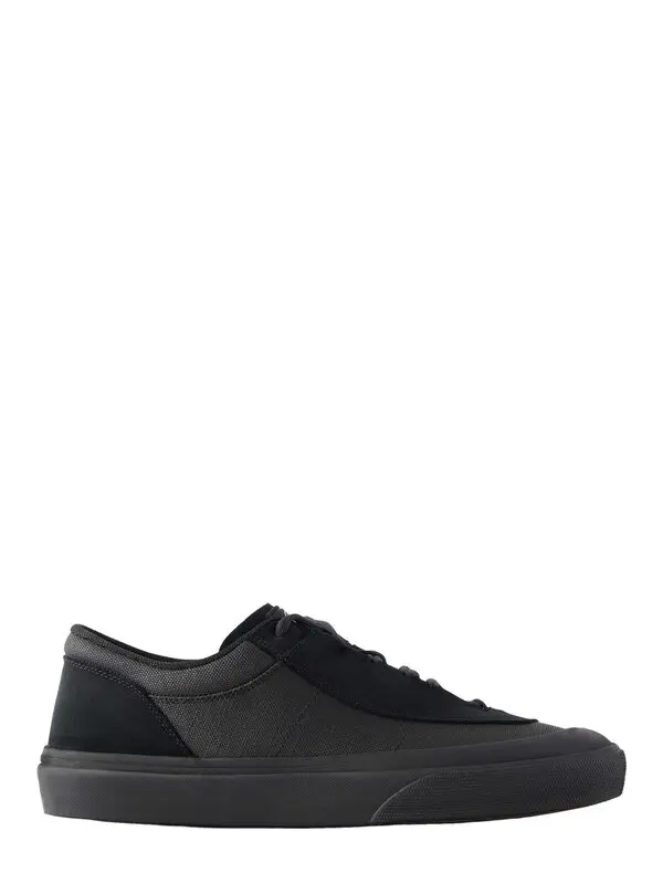 Stone Island Suede-trimmed Canvas Sneakers - Black