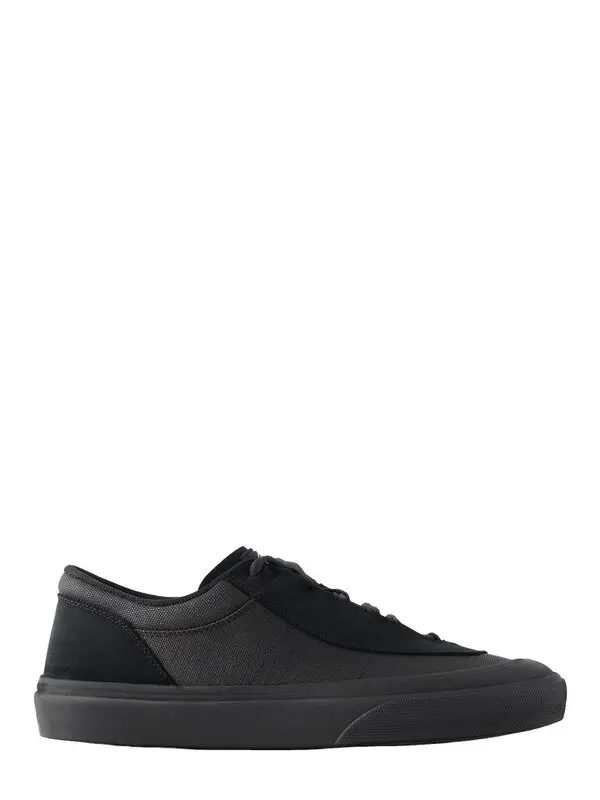 Stone Island Suede-trimmed Canvas Sneakers - Black