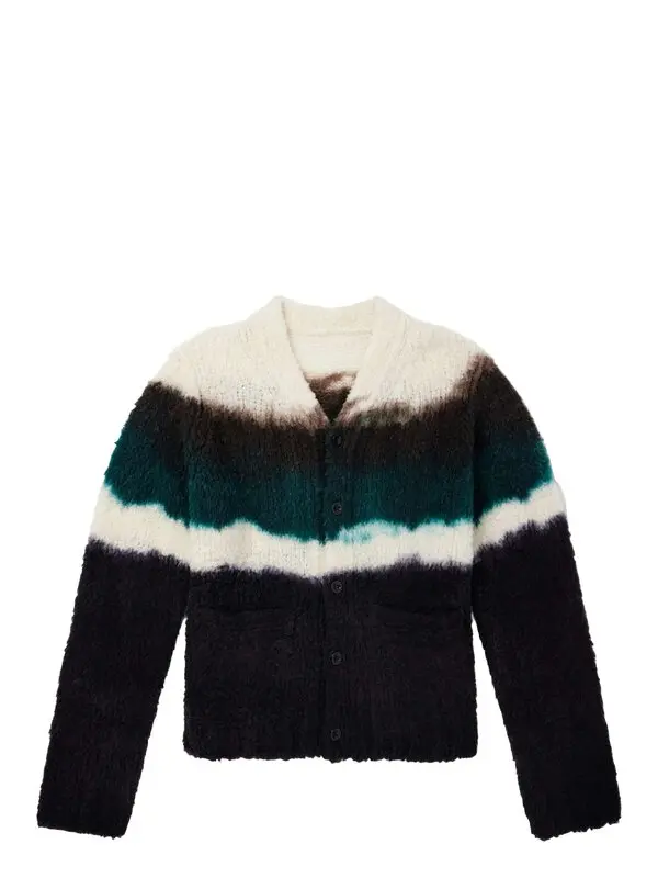 Sacai Chusen-dyed Wool-blend Cardigan - Black