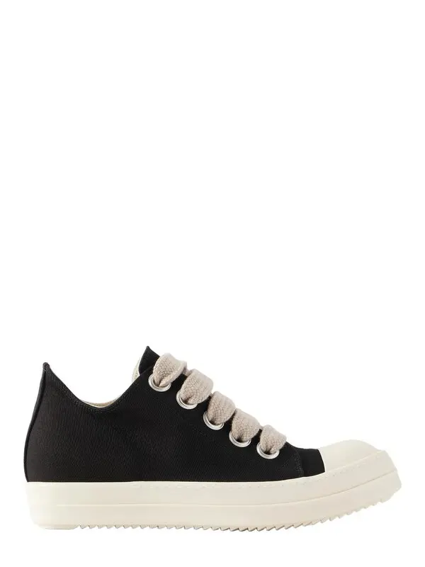 Rick Owens Jumbolace Denim Low Top Sneakers - Black