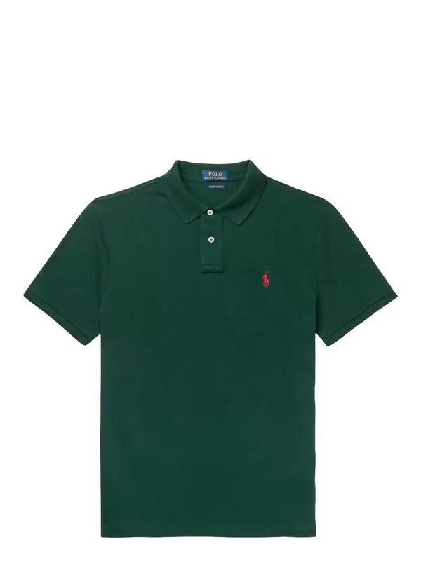 Polo Ralph Lauren Slim-fit Logo-embroidered Cotton-piqué Polo Shirt - Green