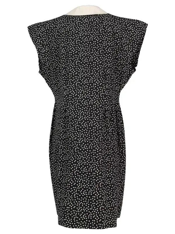 Saint Laurent Polka-dot-print Notched-lapel Mini Dress - Black
