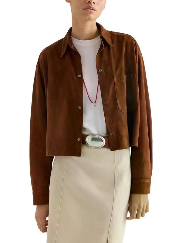 TWP Leather Shirt Jacket - Brown