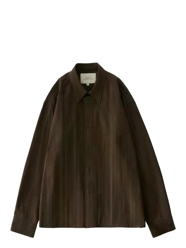Studio Nicholson Hal Striped Cotton Shirt - Brown