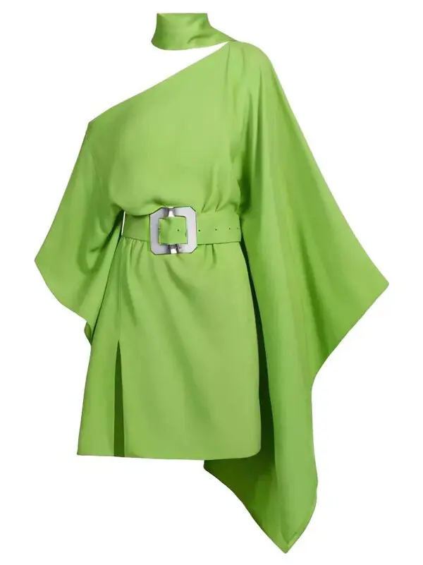 TALLER MARMO Taylor Belted Kaftan Mini Dress - Green