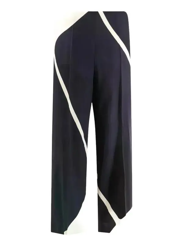 Alberta Ferretti Graphic-print Cropped Palazzo Pants - Black