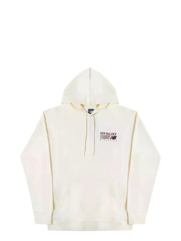 NEW BALANCE Logo-print Fleece Hoodie - Neutrals