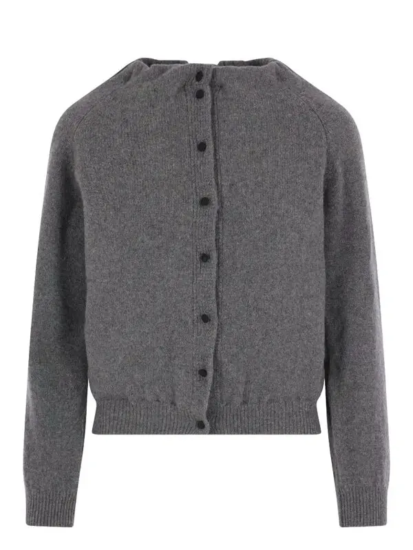 Ter Et Bantine Gathered Raglan-sleeve Cardigan - Grey