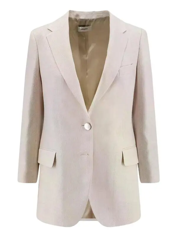 SAULINA Antonia Silk Blazer - Neutrals