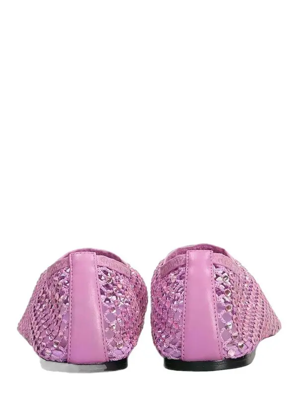 STRATEGIA SHOES Crystal-embellished Mesh Ballet Flats - Pink