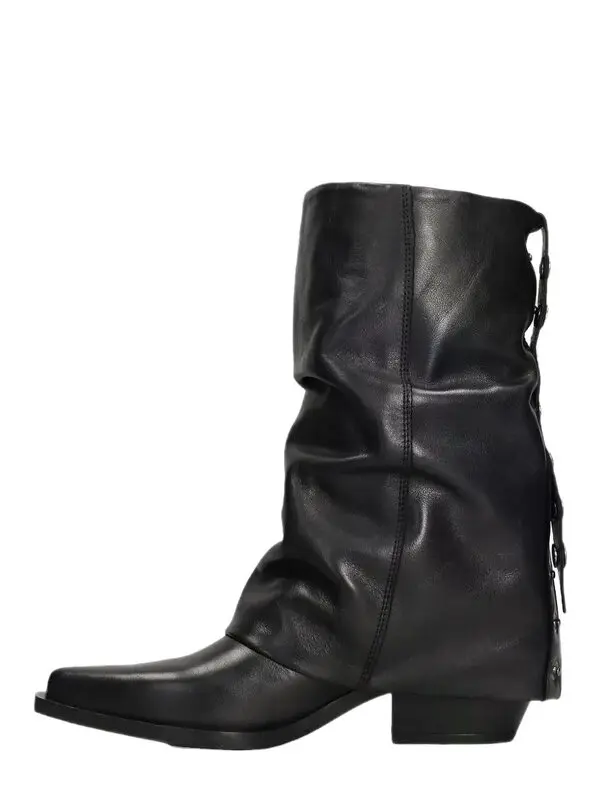 METISSE Texan Slouchy Stud-embellished Boots - Black