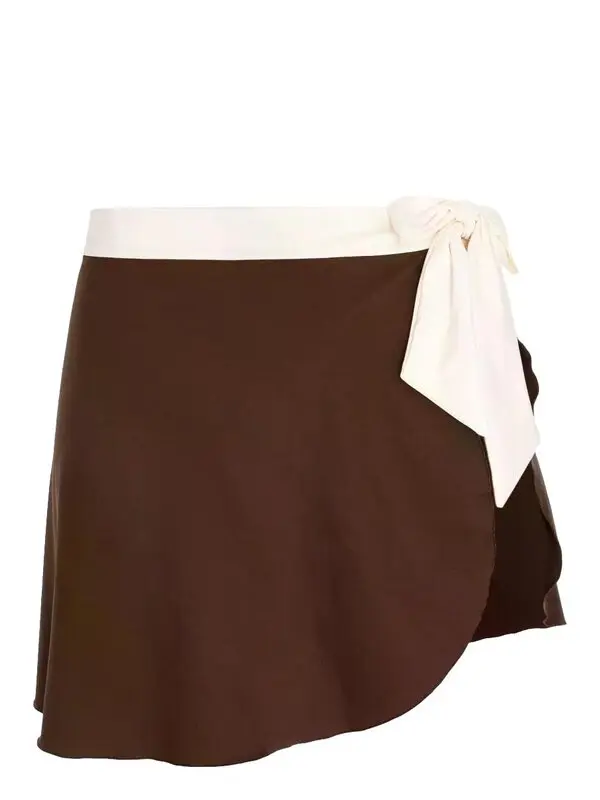 NOIRE SWIMWEAR Aria Wrap-style Mini Skirt - Brown